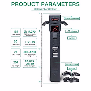 Metal Material Komshine KFI-35 Fiber Optic Identifier Break Checker Get Fast 800-1700nm with 4 Adapters