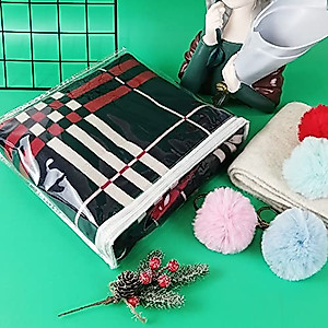 25Pcs Large Capacity Clear Vinyl Zippered Storage Bags - Blankets Storage Bags Plastic Storage Bags for Sweater Bed Sheet Organizer with Zipper for Closet Linen Sweater Bed Sheet Pillow