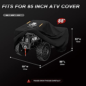 ClawsCover ATV Quad Covers 88 Inch XXL(Plus) Waterproof Outdoor Heavy Duty Oxford Cloth 4 Wheeler Accessories Fadeless Windproof All Weather Protection for Polaris Can am Kawasaki Honda Yamaha Suzuki