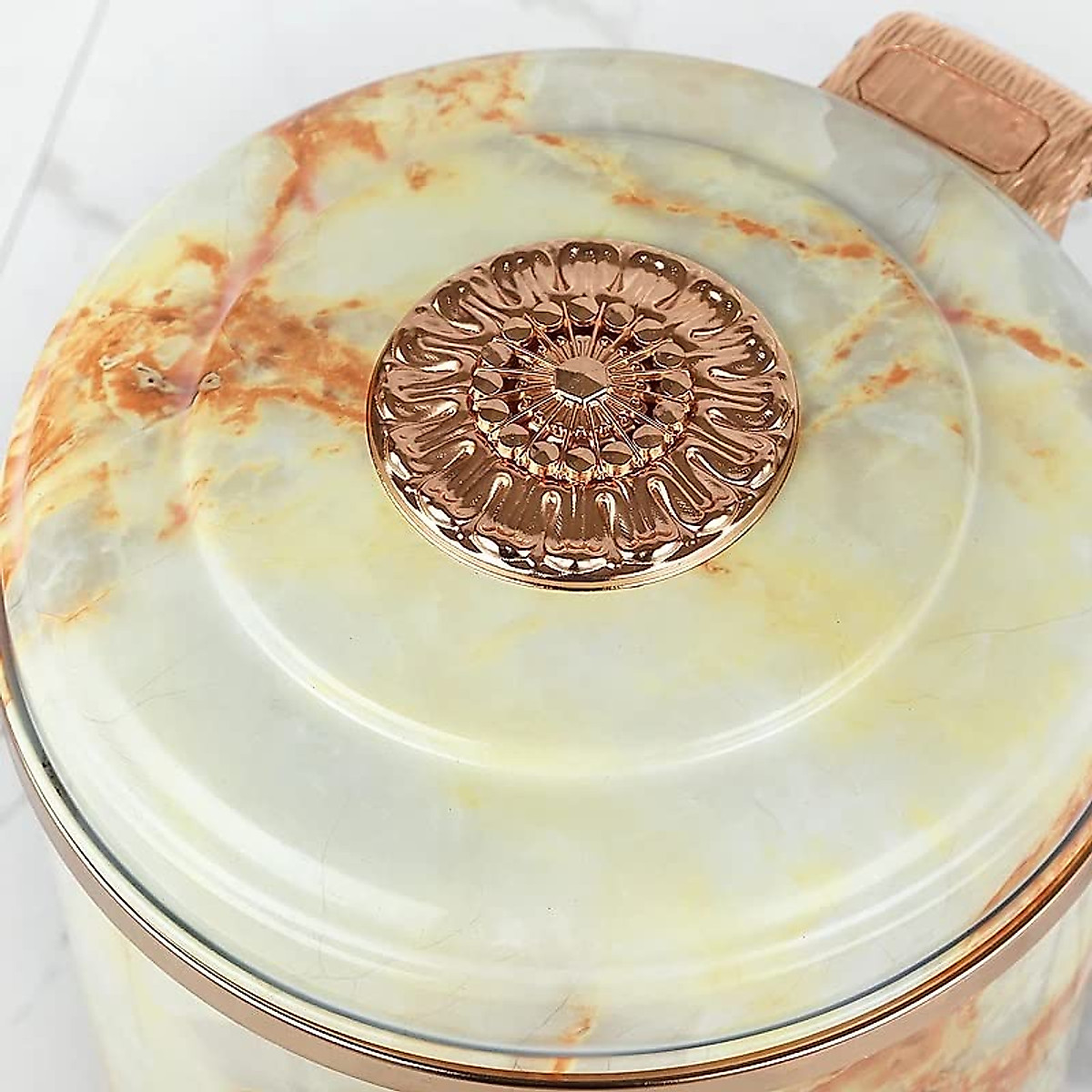 MFCHY Stainless Steel Metal Trash Bins Garbage Cans Foot Pedal Bucket Trash Kitchen Home Decoratio