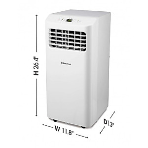 Hisense Portable Air Conditioner 5000-BTU DOE (115-Volt) White Vented, Remote control, Cools 150-sq ft, 24 Hour Timer, 3-modes (Cooling, Fan, Dehumidifier), Noise Level dB 47 - AP0522CR1W (Renewed)