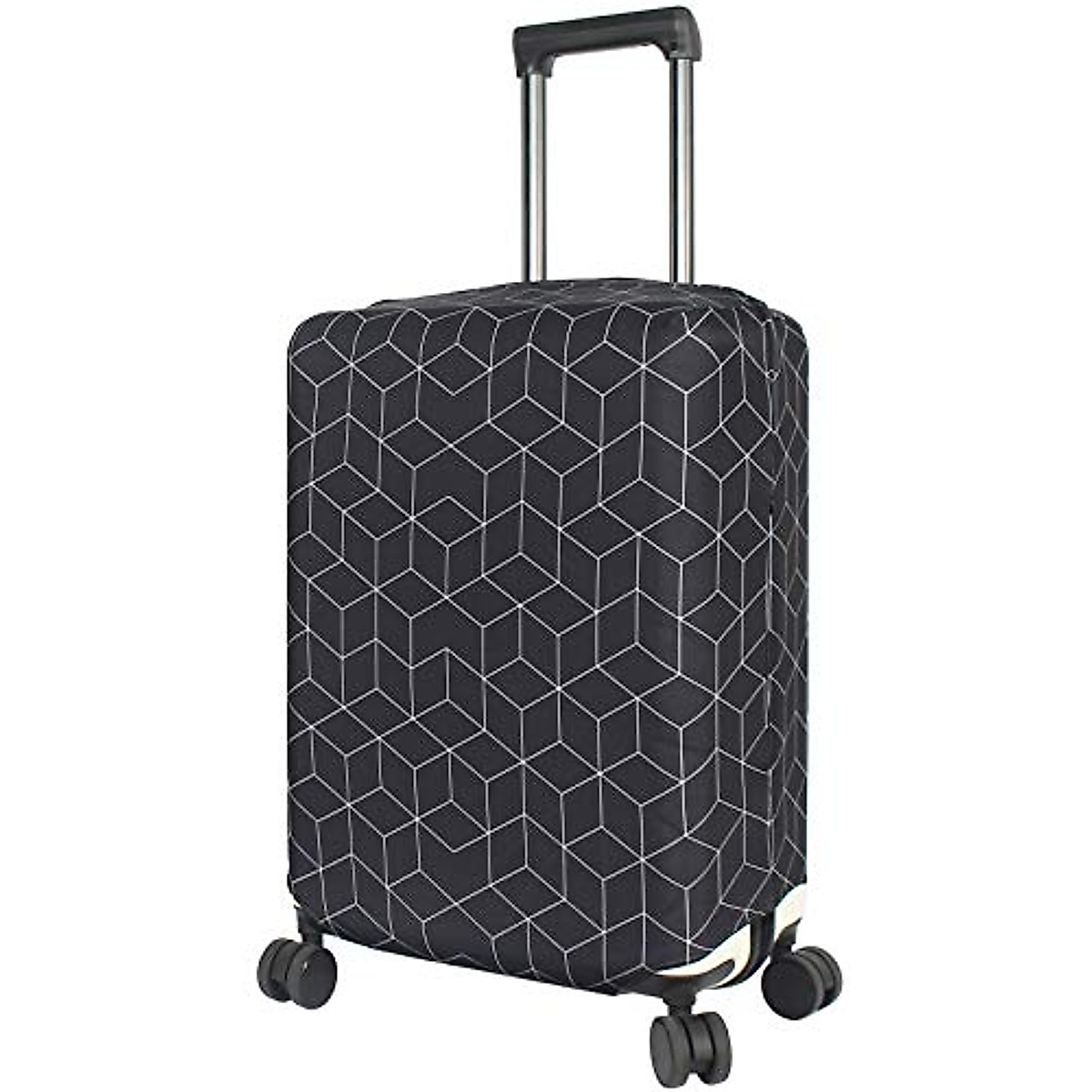 HYPER VENTURE Washable Luggage Cover - Fashion Suitcase Protector Fits 23-26 Inch Luggage (Black Maze, M)