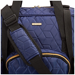 POSHnFIT Women Exercise Fitness Gym Travel & Weekender Duffel bag Waterproof Wet Storage Yoga Mat Storage Shoe Storage Carry On Luggage (Blue, Quilted Outer)