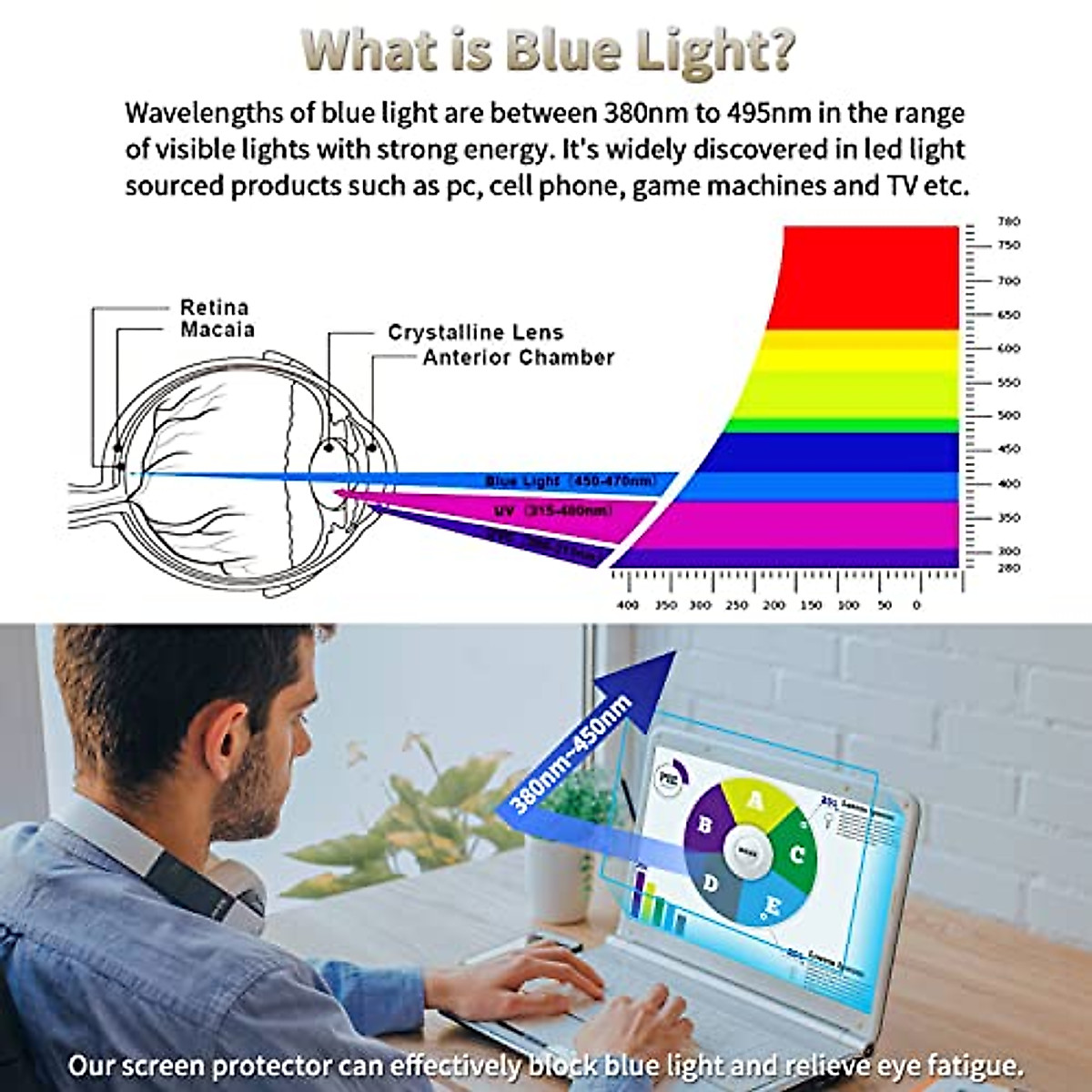 F FORITO 2-Pack Anti Blue Light Screen Protector Compatible with 13.5" Microsoft Surface Laptop 1/2/3/4/5 | Protect Your Eye & Reduce Glare | Anti Scratch & Anti Fingerprints