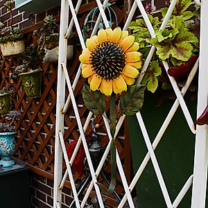 Morning View Sunflower Key Holder Metal Wall Mounted Sunflower Key Hook, Flowers Coat Rack, Durable Robe Rack, Decorative Hat Rack Towel Rack for Home Decor (Set of 2)