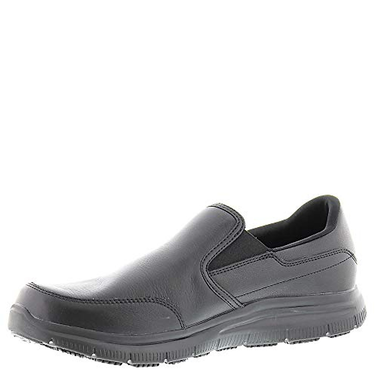 Skechers Men's Bronwood Food Service Shoe, Black Leather, 9