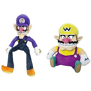 Little Buddy Set of 2 Super Mario All Star 1422 Waluigi & 1421 Wario Stuffed Plush Dolls