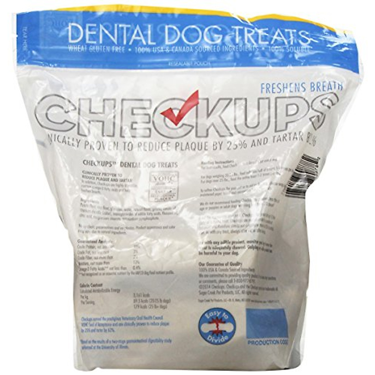 Checkups- Dental Dog Treats, 24ct 48 oz. for Dogs 20+ pounds