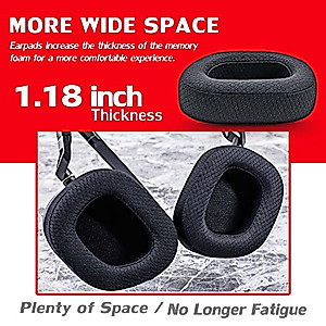 DIMOST HS80 Ear Pads Compatible with HS80 Headset I Thicker Enhanced Memory Foam - More Breathable Mesh