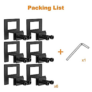 UJUJIA Non Slip Mattress Gaskets 6 PCS,Mattress Holder in Place Gripper for Metal Bed Frame,Thicked and Wider Anti-Slip Baffle,Adjustable Size,Black