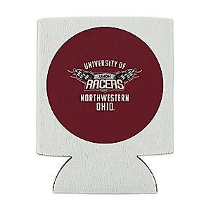 University of Northwestern Ohio Racers Logo Can Cooler - Drink Sleeve Hugger Collapsible Insulator - Beverage Insulated Holder
