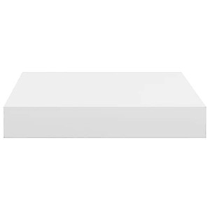 CHARMMA Wall Mounted Floating Shelves, Wide Display Ledges,Wall Mounted Display Shelf,Wall Book Shelves for Bedroom,Floating Wall Shelves,High Gloss White,9.1"x9.3"x1.5" MDF