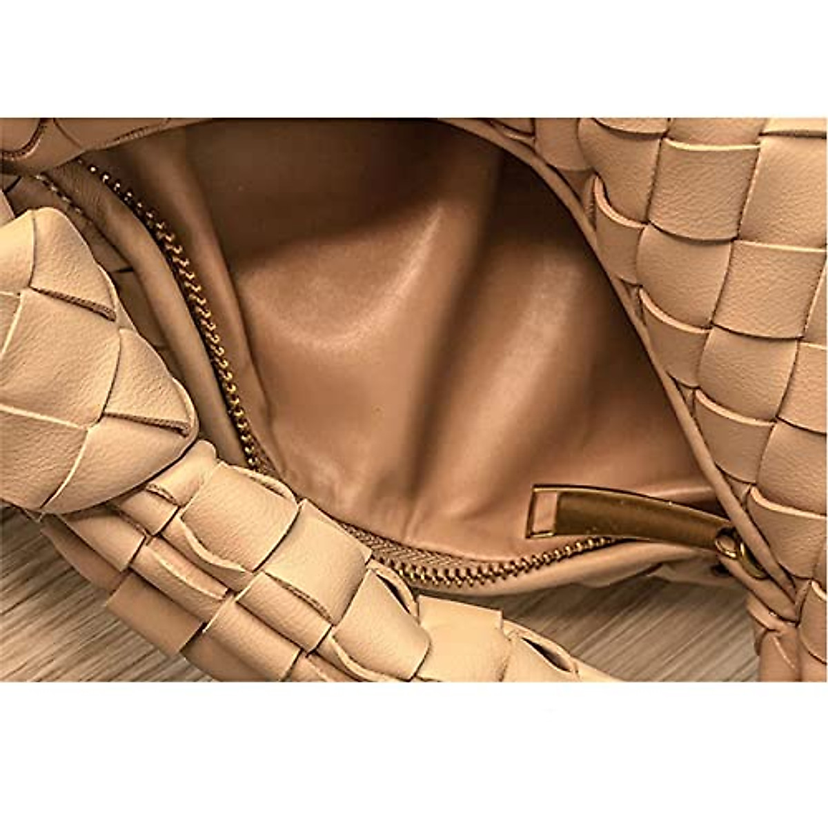 BOYIDAI Woven Bag Women Leather Tote Bag Lady Crossbody Hobo PU Handbag (Color : Khaki)