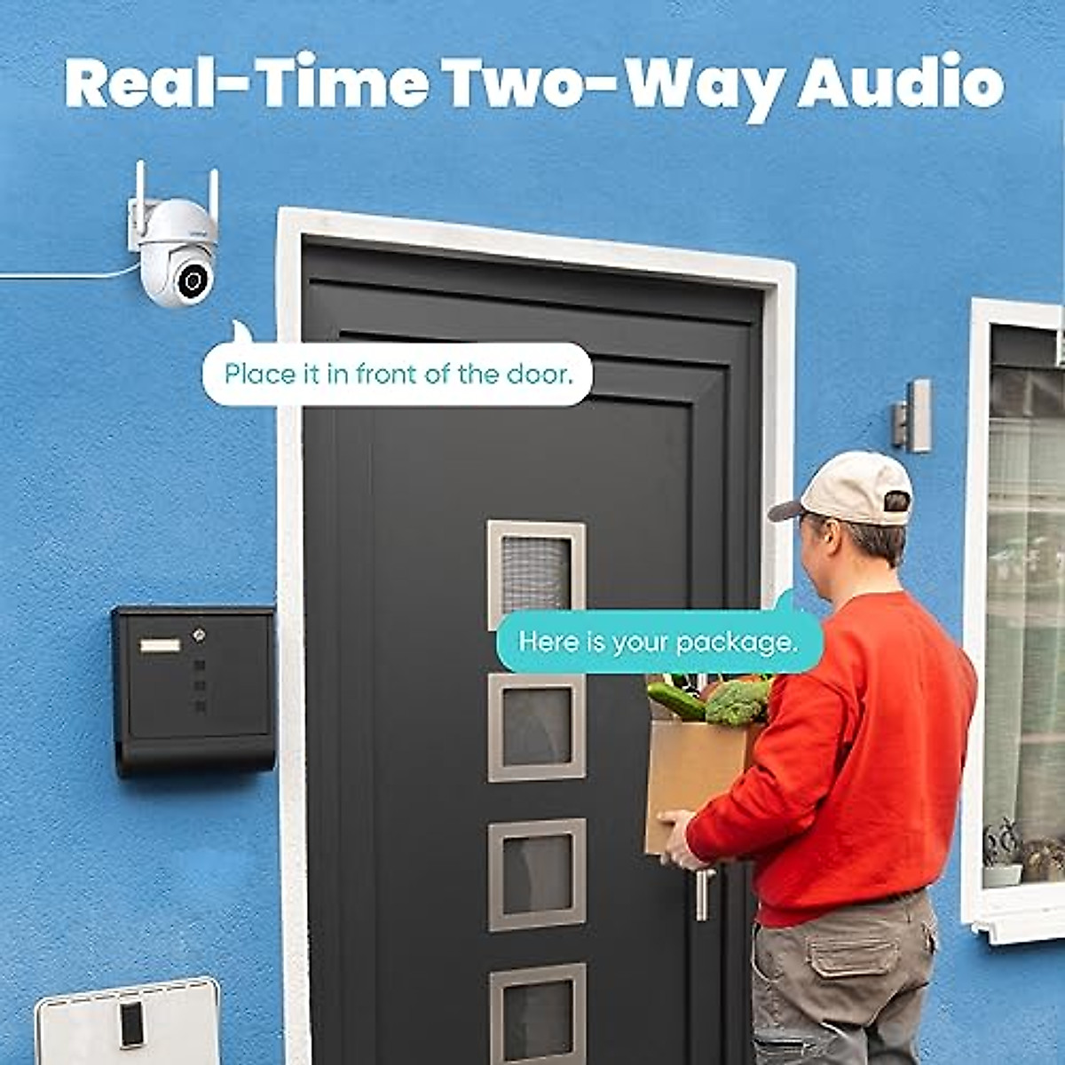 4MP Security Camera Outdoor, litokam 2.5K Cameras for Home Security Outside with 360° PTZ, Color Night Vision and Siren, Auto Tracking & AI Motion Detection, No Monthly Fee, 2-Way Talk