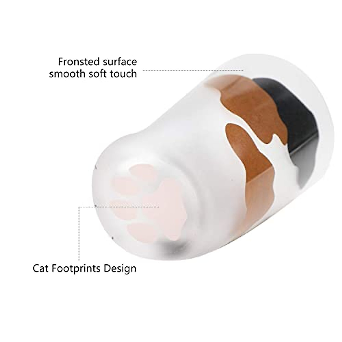 Asionper Novelty Cat Claw Cup, Cat Paw Frosted Cup for Kids, Glass Cups for Personality Breakfast Milk, Cute Claw Print Mug for Men and Women Couples Household Valentine's Day Gift