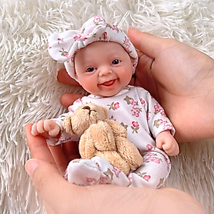 Mire & Mire 7" Girl Micro Preemie Full Body Silicone Baby Doll Lifelike Mini Reborn Doll Surprice Children Anti-Stress
