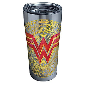 Tervis DC Comics - Wonder Woman - Icon Triple Walled Insulated Tumbler Cup Keeps Drinks Cold & Hot, 20oz, Stainless Steel