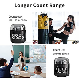 MeesMeek Digital Kitchen Timer,Countdown Countup Timer with Large LED Display Volume Adjustment,Timer for Cooking, Classroom Time for Kids and Teachers. (Light Grey)
