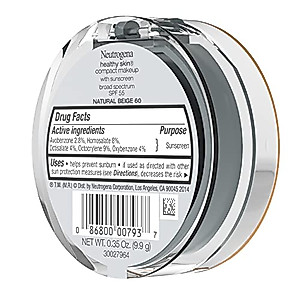 Neutrogena Healthy Skin Compact Lightweight Cream Foundation Makeup with Vitamin E Antioxidants, Non-Greasy Foundation with Broad Spectrum SPF 55, Natural Beige 60, .35 oz