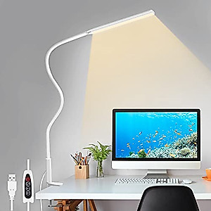 LED Desk Lamp, YOTUTUN Swing Arm Table Lamp with Clamp, Flexible Gooseneck Task Lamp, Eye-Caring Architect Desk Light, 3 Modes 10 Brightness Levels, Memory Function Desk Lamps for Home Office, 10W