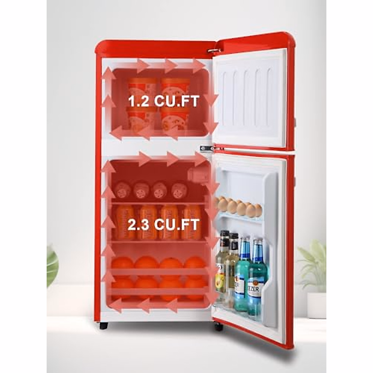 Tymyp FLS-80G-RED-ZQL01 Compact Refrigerator, Red