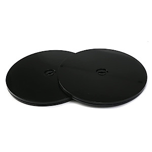 Semetall 2pcs 9" Acrylic Lazy Susan Rotating Swivel Plate Round Turntable Organizer for Makeup Table Kitchen Cabinet Spice Rack Cake,Black