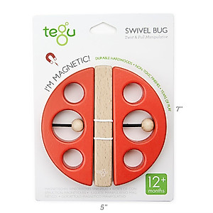 Tegu Swivel Bug Magnetic Building Block Set, Poppy Red