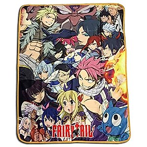 GE Animation GE-57824 Fairy Tail Big Group Sublimation Throw Blanket,Multicolor