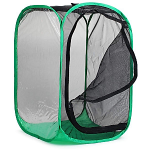 RESTCLOUD 36" Large Monarch Butterfly Habitat, Giant Collapsible Insect Mesh Cage Terrarium Pop-up 24 x 24 x 36 Inches