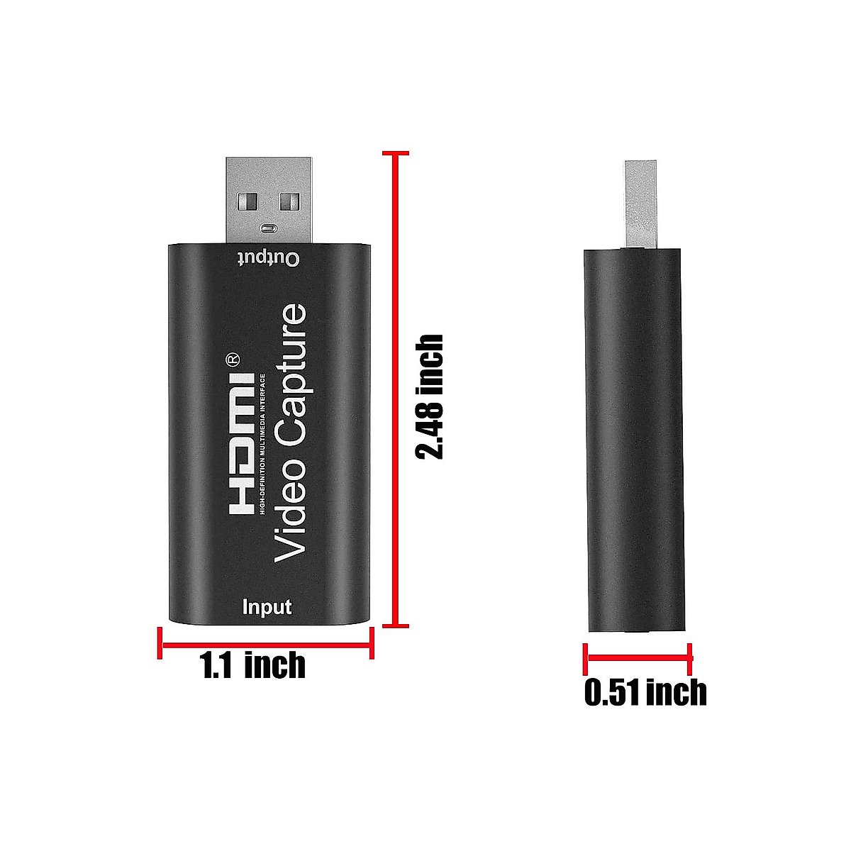 Upgraded Hdmi Capture Card, 1080p Capture Card, 4k HDMI to USB, Record via DSLR Camcorder Action Cam for High Definition Acquisition, Live Broadcasting, Gaming, Streaming, Teaching etc. (Black)