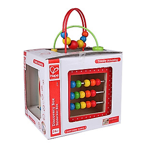 Hape Discovery Box | Activity Center Play Cube | 5-1 Learning Puzzle Toy for Toddlers | Five Sided Educational Maze