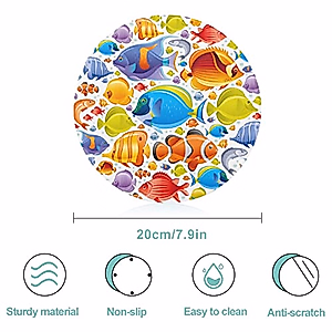 Underwater Fish Tempered Glass Cutting Board Heat Resistant For Bread Meat Fruit 7.9 in