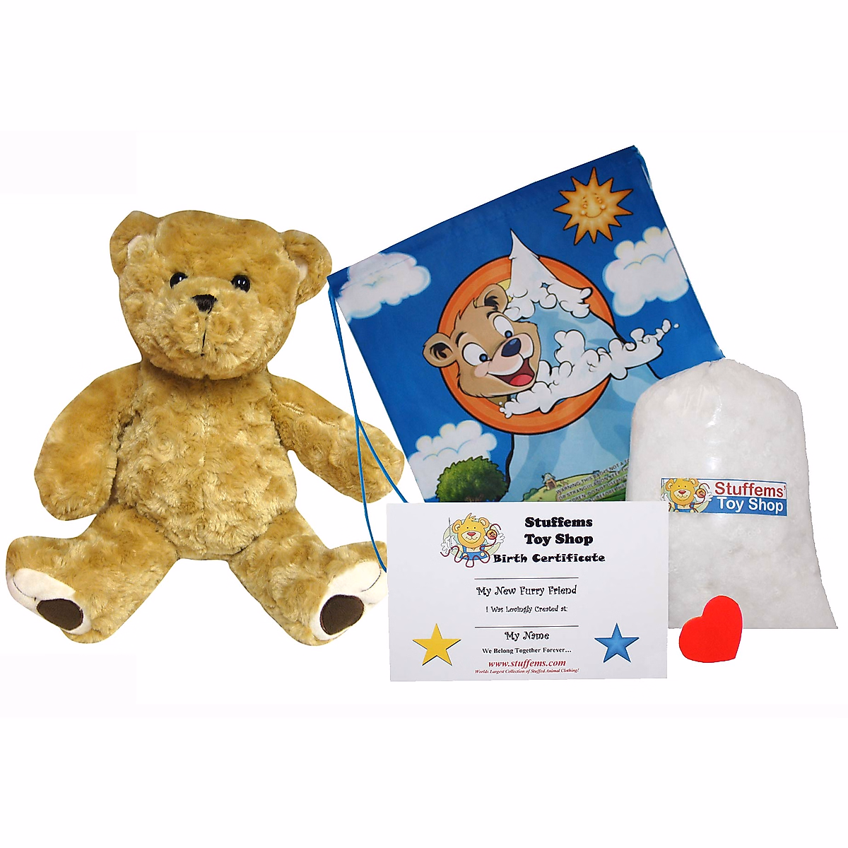 Make Your Own Stuffed Animal 16" "Twist Bear No Sew - Kit with Cute Backpack!
