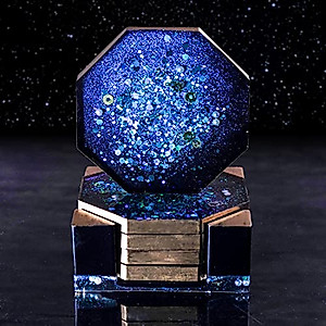 LET'S RESIN 18 Pcs Coaster Resin Molds Silicone, Coaster Molds with Round Square Octagon Shape Holder Molds, Coaster Silicone Molds for Epoxy Resin, DIY Art Craft Cup Mats