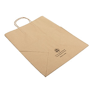 AmerCareRoyal Case of 200 Recyclable Kraft Paper Bags with Twisted Handles - Eco-Friendly Brown Grocery Bags - Durable & Recyclable Packaging, Shopping Bags, Brown Bags with Handles - 12"x9"x15.75"