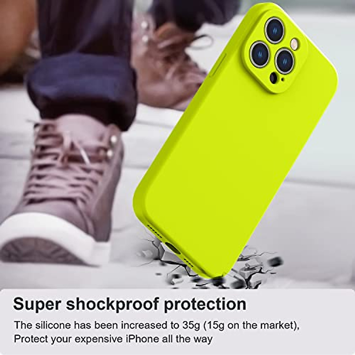 Vooii Compatible with MagSafe iPhone 14 Pro Max Magnetic Case,[9H Screen Protector][Camera Protective][Soft Microfiber Lining] Liquid Silicone Shockproof Case for iPhone 14 Pro Max - Fluorescent Green