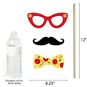 Big Dot of Happiness Pizza Party Time - Baby Shower or Birthday Party Photo Booth Props Kit - 20 Count
