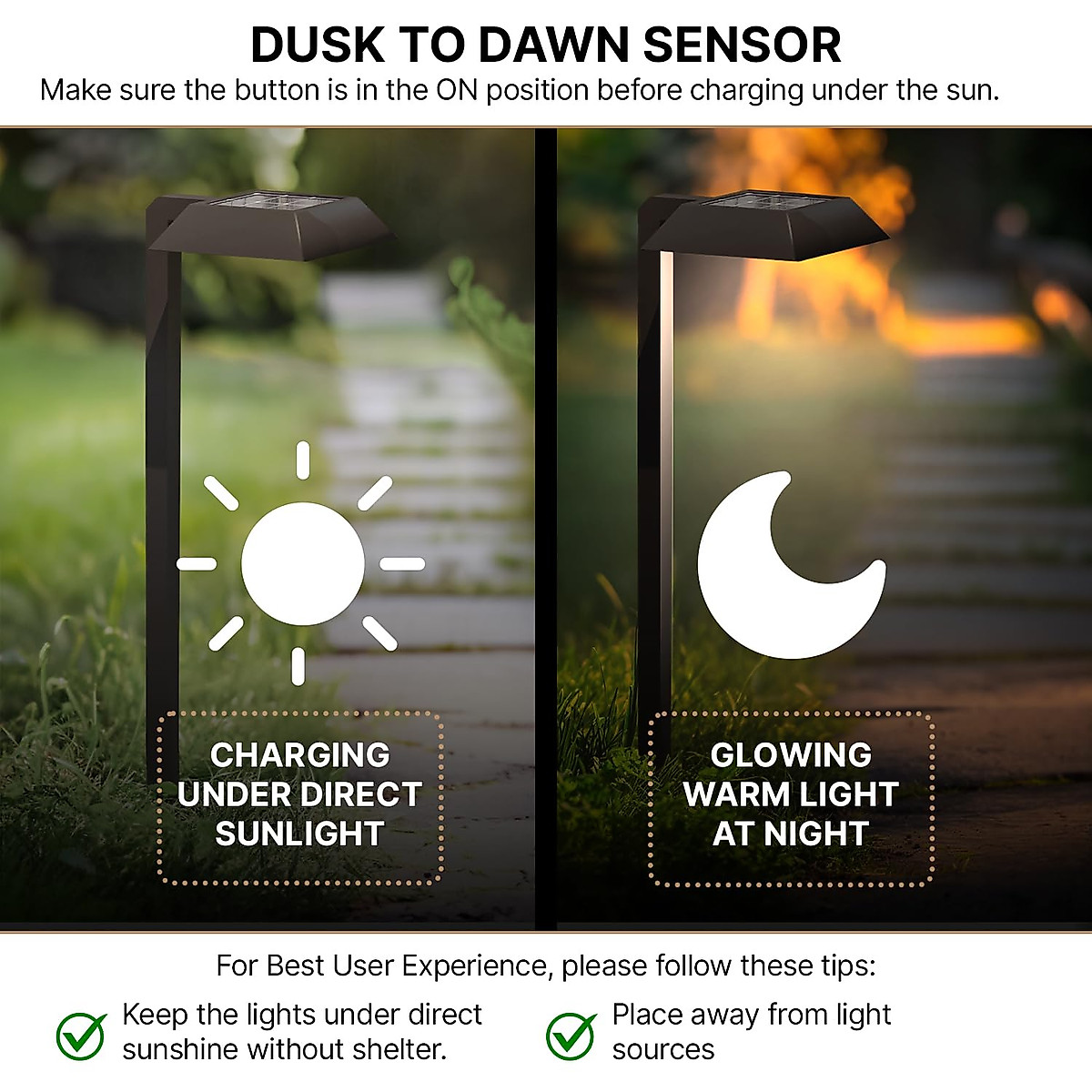 LampLust Black Solar Pathway Lights Outdoor, 4 Pack Stainless Steel Modern Path Lights, Waterproof, LED Metal Solar Garden Light for Yard, Walkway, Driveway & Landscape Lighting