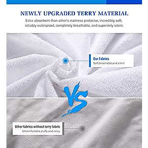 Queen Mattress Protector Noiseless,Mattressprotector Queen,Waterproof Mattress Cover Soft Breathable Cotton Terry for Pets Kids Adults 60" x 80"