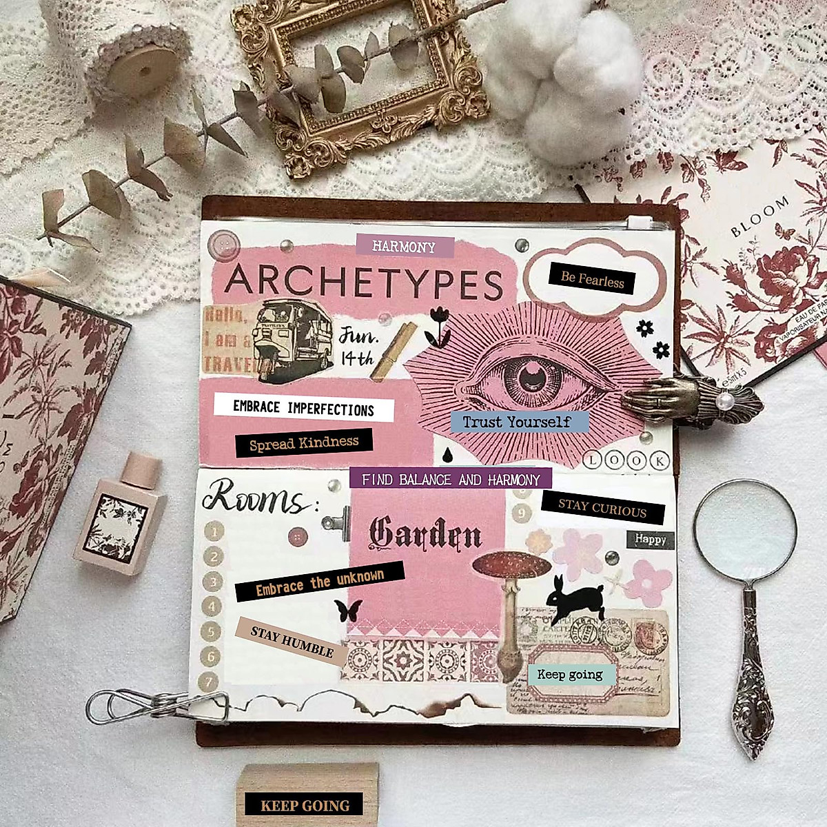 2370 Pcs Word Stickers for Journaling,40 Sheets Quote Stickers Gold Foil Small Talk Stickers for Junk Journal Craft,Scrapbooking Supplies for Bullet Journal Scrapbooking DIY Craft Card Making