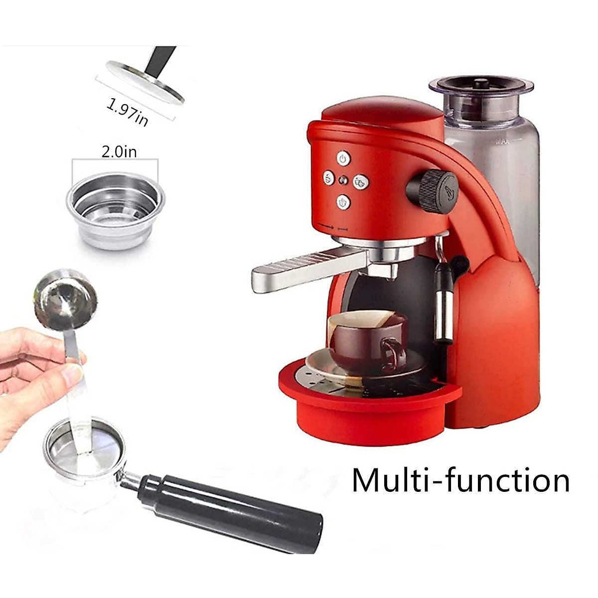 Espresso Coffee Scoop Tablespoon Measure Spoon Stainless Steel Dual-Purpose Multi Function 2-in-1 Tamper Measuring Tea Scoops