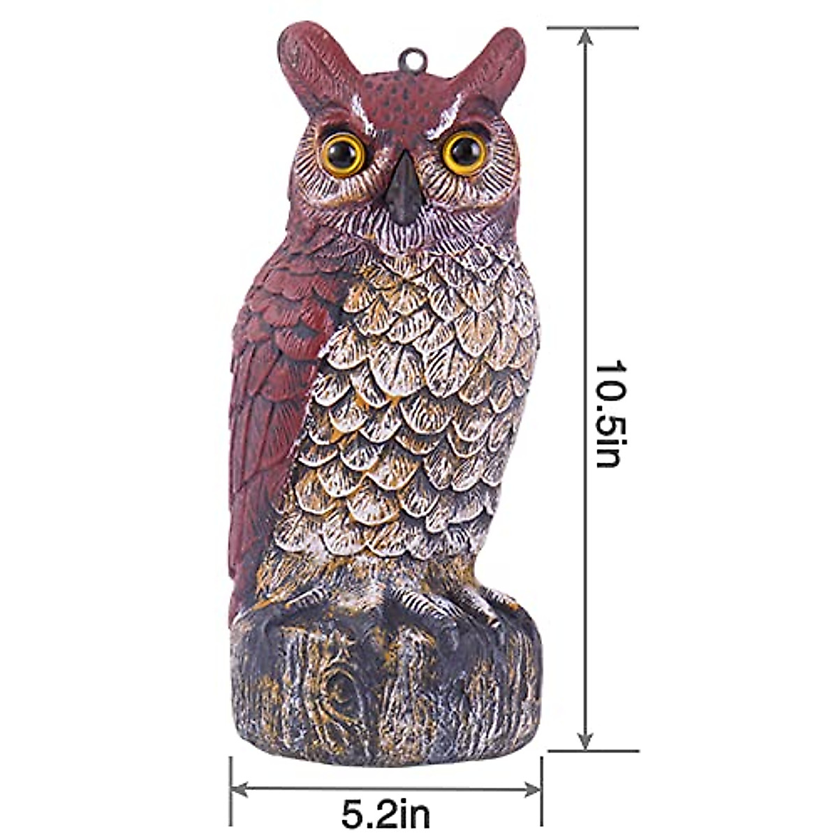 TaiBest 3 Pack Fake Horned Owl Statue for Outdoor Use,Plastic Owl with Reflective Tape for Outdoor Garden Yard Decoration