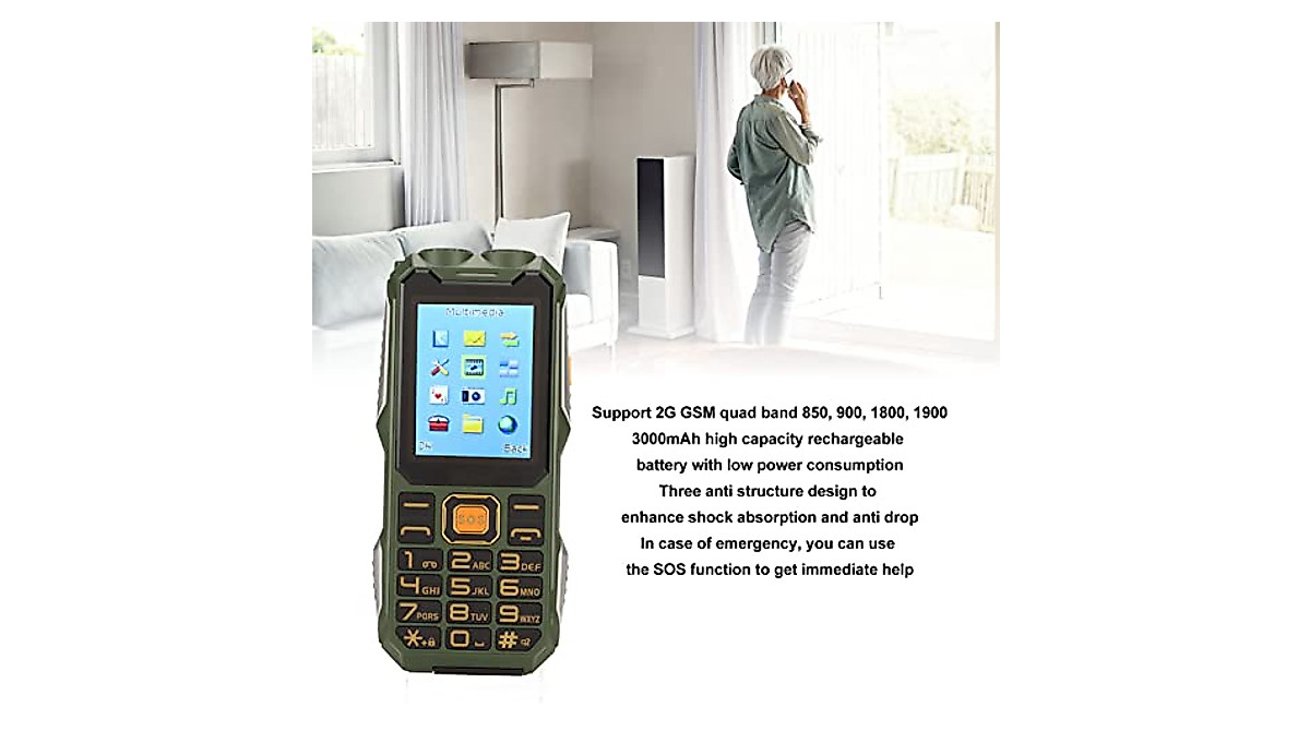 Senior Mobile Phone with SOS & 2G Support | Naroote Green Phone