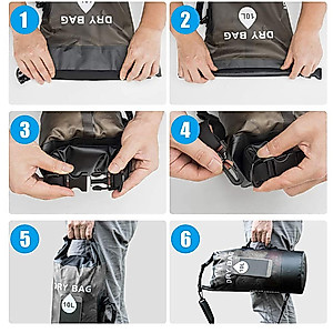 XJPB Waterproof Dry Bag,Waterproof Dry Bag Backpack,10L 20L,for Water Sports - Fishing, Boating, Kayaking, Surfing, Rafting Gifts,Blue,10L