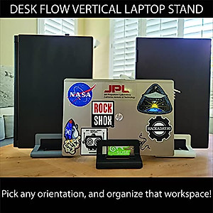 Vertical Laptop Stand for Desk - Adjustable Vertical Laptop Holder for Compatibility - Save Space & Improve Airflow with MacBook Vertical Stand - Suitable For All Laptop Holder Desk | White