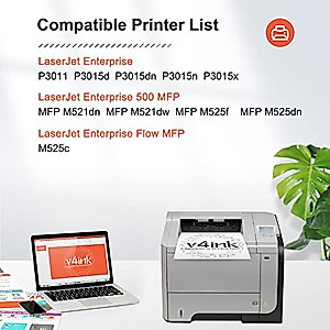 V4INK Compatible Toner Cartridge Replacement for HP 55A CE255A 55X CE255X Toner Black Ink for HP Laserjet P3015 P3015d P3015dn P3015n HP Enterprise 500 MFP M521dn M521dw M525dn Printer 2 Packs