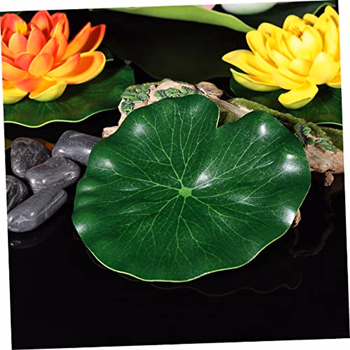 Totority 15pcs Simulated Lotus Leaf Artificiales para Artificial Plants Leaf Decor Artificial Foliage Stem Artificial Pond Plants Lilly Pads Fish Tank Ornament Photo Props