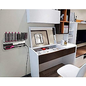 Stand Holder for Dyson Supersonic Hair Dryer Diffuser Nozzles and Wall Mounted Holder for Dyson Airwrap Styler Accessories Storage Stand Rack Bracket with Adhesive for Home Bedroom Bathroom Organizer