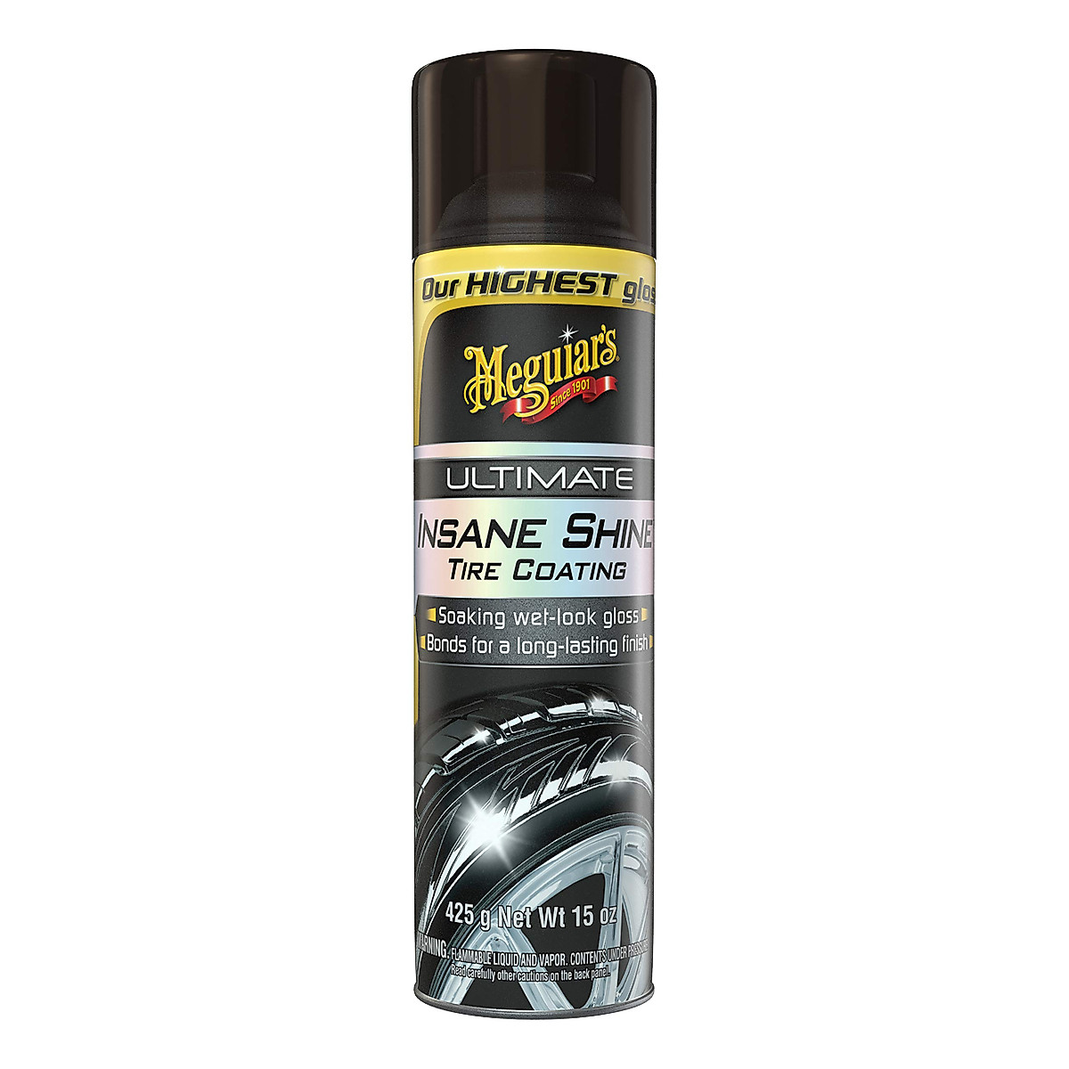 Meguiar's G190315 Ultimate Insane Shine Tire Coating - 15 Oz Spray Can