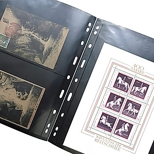 MUQING Stamp collecting storage supplies, 20 Sheets Stamp Pages Sleeves for Stamp Album Binder, Toughness Not easy to creak (1 and 2 Rows)